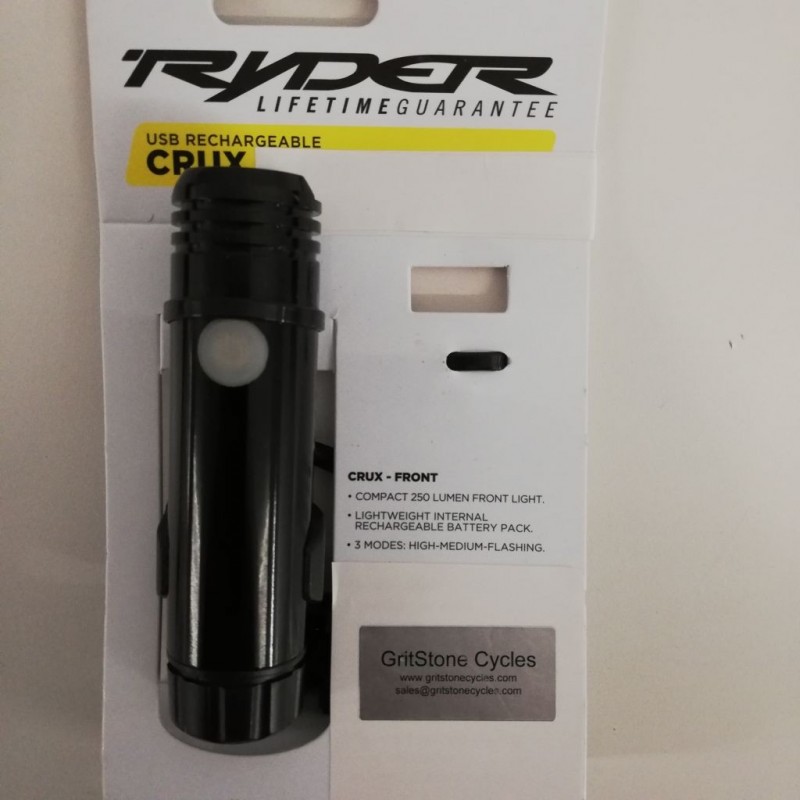 Ryder Crux 250 Lumen USB Rechargeable Front Head Light